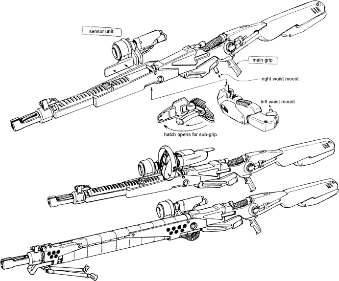 S_Gundam_Beam_Smartgun_Lineart.gif (692×575) | Weapon concept art ...