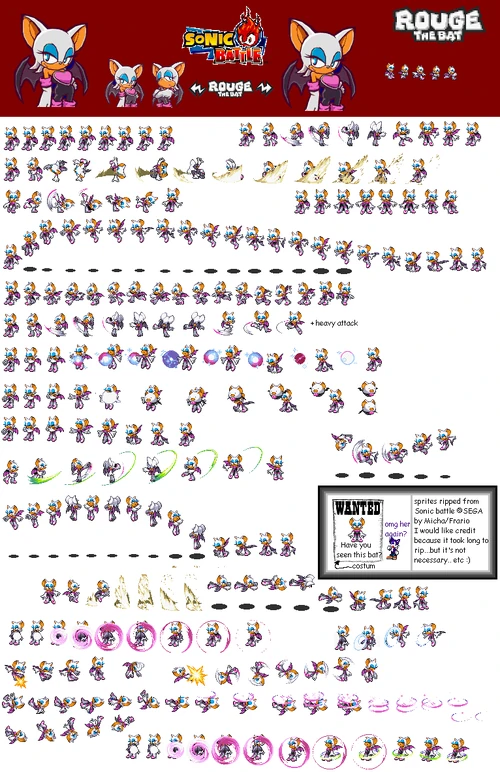 Image - Rouge Sprites.png - Sonic News Network, the Sonic Wiki
