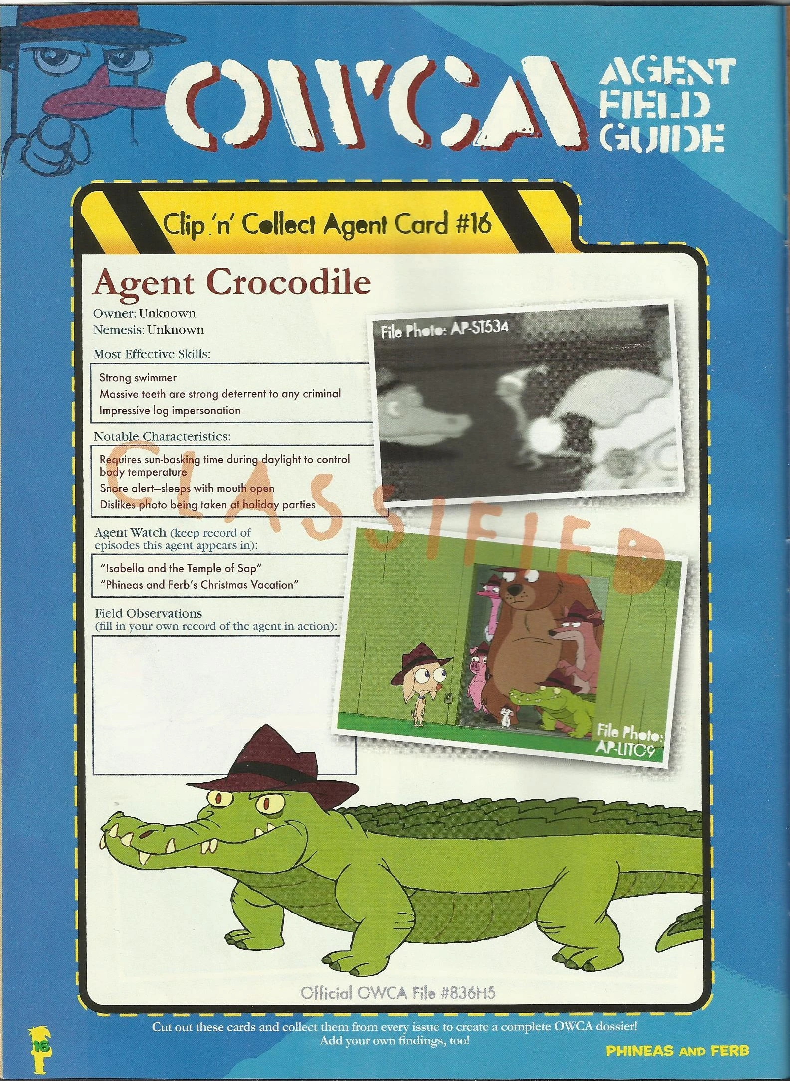 Image - OWCA Agent Card 4.jpg - Phineas and Ferb Wiki - Your Guide to ...