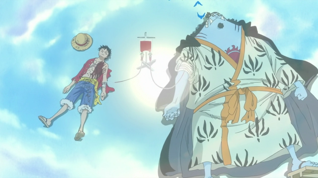 Image - Jinbe Donates Blood to Luffy.png - The One Piece Wiki - Manga ...