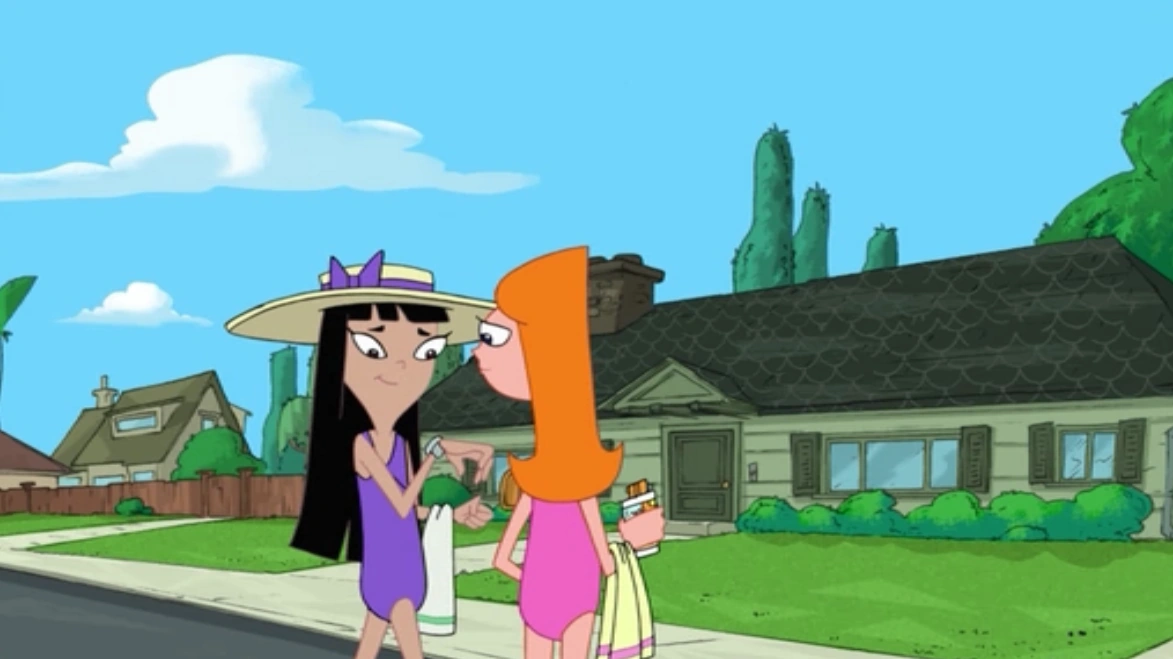 Image - Candace and stacy arriving to Jeremy's pool party.png - Phineas ...