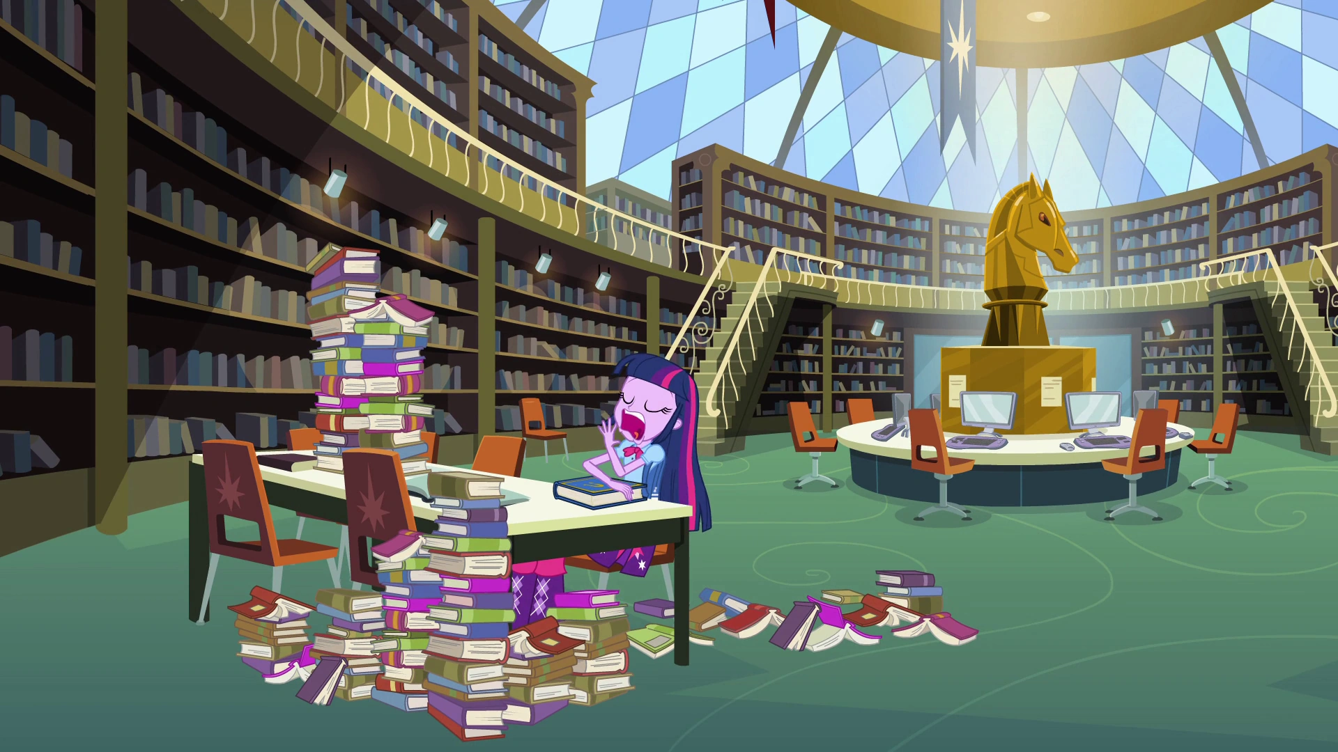 Image - Twilight library yawn EG.png - My Little Pony Friendship is ...