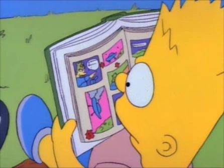Image - Bart reading a comic book.png - Simpsons Wiki