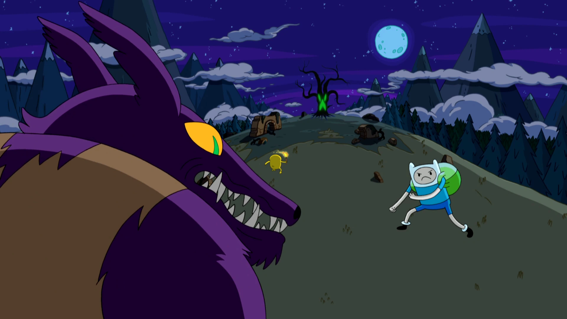 Image - S4e8 Finn and Alpha Hug Wolf squaring off.png - The Adventure ...