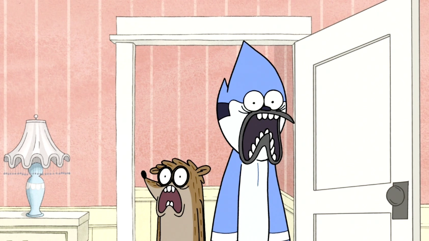 Image - S5E29.071 Mordecai and Rigby Screaming 1.png - Regular Show Wiki