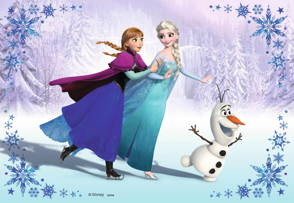 Image - Anna,Elsa and Olaf Ice Skating Wallpaper.jpg - DisneyWiki