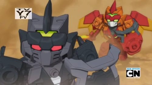 Image - Dromus saves bravenwolf.png - Tenkai Knights Wiki