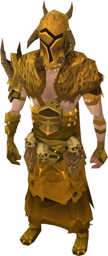 Golden warpriest of Bandos armour equipped
