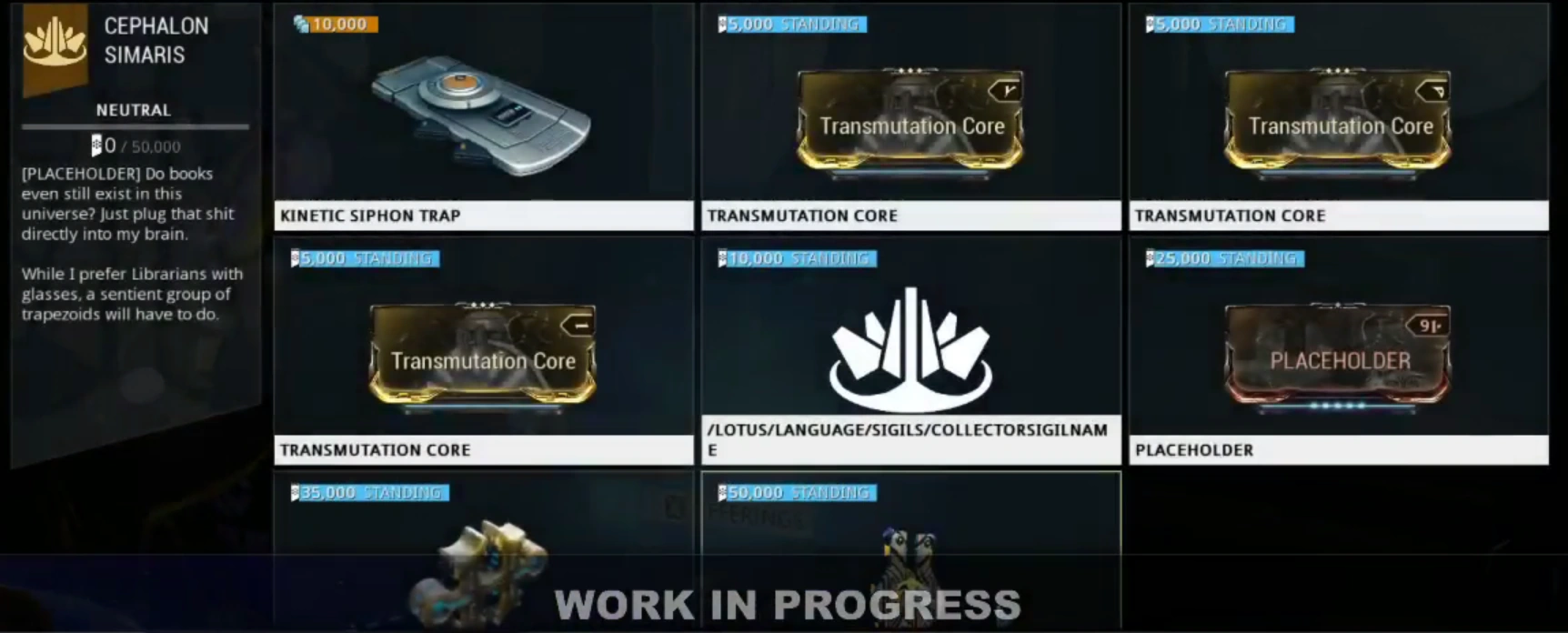 Image - Cephalon Simaris Standing Items.png - WARFRAME Wiki